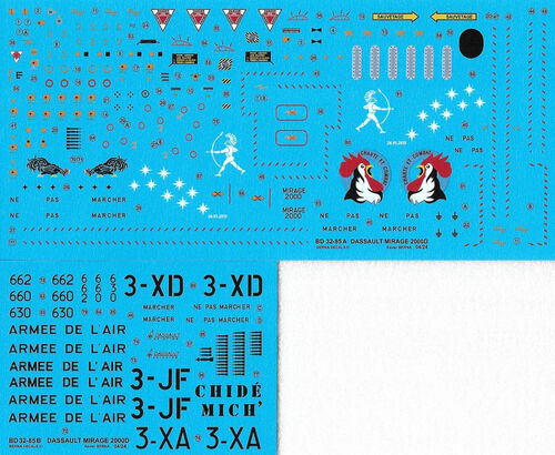 Berna Decals 32085 Dassault Mirage 2000 D - based at Nancy-Ochey (3 schemes)
