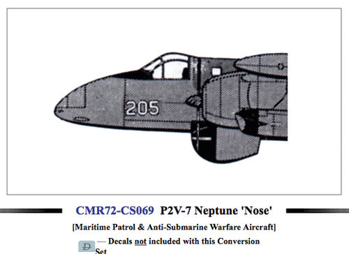 Czech Master Resin CS069 Lockheed P2V-7B Neptune - Fighter Nose Conversion (designed to be used with Hasegawa kits)