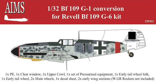Aims 32P011 Messerschmitt Bf-109 G-1 - Conversion Set (designed to be used with Revell kits)