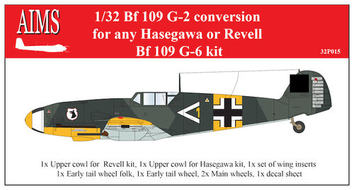 Aims 32P015 Messerschmitt Bf-109 G-2 - Conversion Set (for Me 109 G-6 - Hasegawa and Revell kits)
