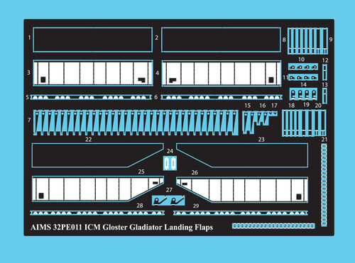 Aims 32PE11 Gloster Gladiator Mk.I/Mk.II/Sea - Landing Flaps (for ICM and Revell kits)