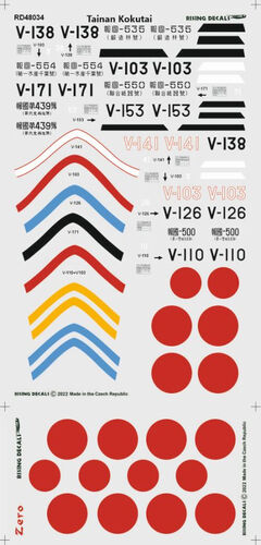 Rising Decals RD48034 Tainan Kaigun Kokutai - A6M2 Zero (8 schemes)