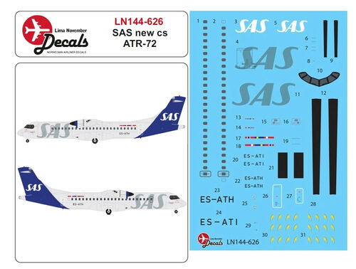 Lima November Decals 144-626 ATR-72 - SAS New Scheme