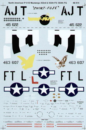 Microscale 480914 North American P-51 D Mustang Aces (2 schemes)