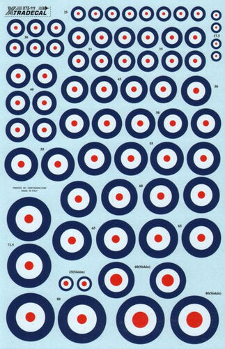 Xtradecal 72111 RAF National Insignia / Roundels (1920-1939)