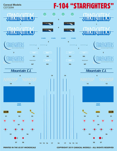 Caracal Models 72094 Lockheed F-104 Starfighters Decals