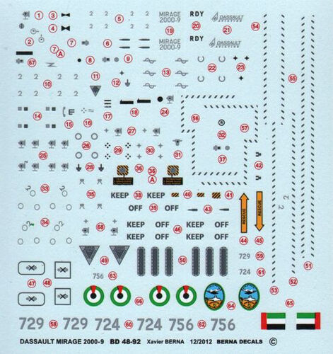 Berna Decals 48092 Dassault Mirage 2000-9EAD of United Arab Emirates Air Force