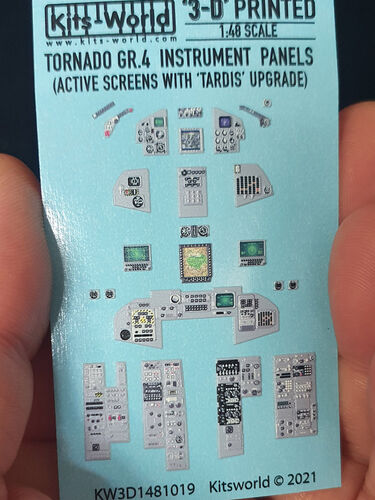 Kits World 3D1481019 Panavia Tornado GR.4 (screens on with TARDIS upgrade) 3D Full colour Instrument Panels (for Italeri and Revell kits)