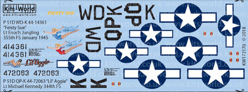 Kits World 172170 North American P-51 D Mustang ("Feisty Sue" and "Lil' Aggie")