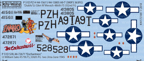 Kits World 172169 North American P-51 D Mustang ("Diablo" and "The Enchantress")