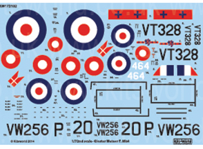Kits World 172102 Gloster Meteor F.4 Decal Sheet