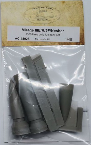 Armycast AC48028 Mirage IIIE/R/5F/Nesher 1300 litres belly fuel tanks set