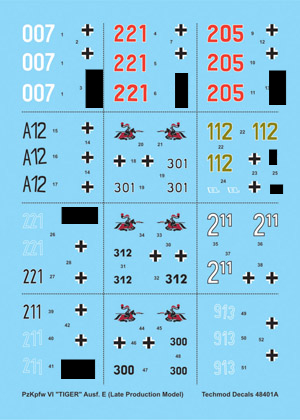 Techmod 48401 Pz.Kpfw.VI Tiger Ausf.E (Late Production Model)