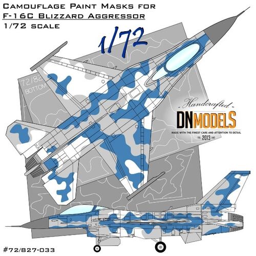 DN Models 72-827-033 F-16C Blizzard Aggressor Camouflage Paint Mask Set