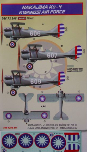 Kora Models Dec72268 Nakajima Ko-4 Kwangsi