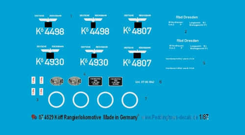 Peddinghaus-Decals 4529 Köff Small Dieselengine Decals