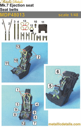 Metallic Details MDP48013 Mk.7 Ejection Seat - Seat Belts