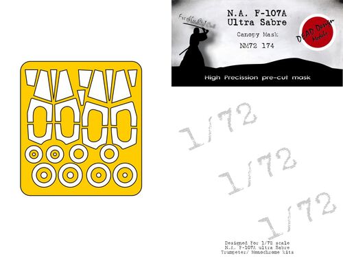 DEAD Design Models NM72174 N.A. F-107A Utlra Sabre Canopy Mask (Trumpeter/Monochrome)