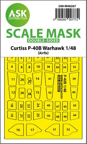 Art Scale Kit M48267 Curtiss P-40B Warhawk Double-Sided Express Fit Mask (For Airfix)