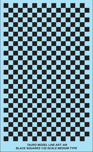 TAURO MODEL 446 Black Chess Decal Medium Type - 7,2 x 7,2 mm