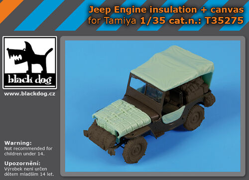 Black Dog T35275 Jeep Engine Insulation And Canvas (For Tamiya)