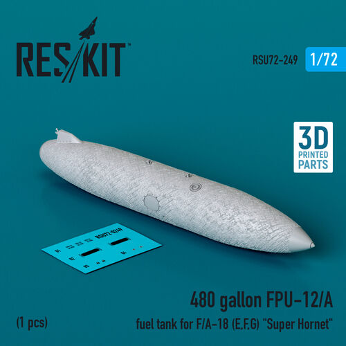 RES/KIT U72-0249 480 Gallon FPU-12/A Fuel Tank For F/A-18 (E, F, G) 'Super Hornet' (1pc) (3D Printed)