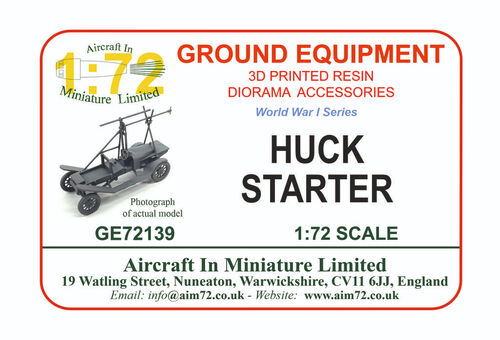 Aircraft In Miniature Ltd GE72139 Huck Starter  - RFC circa 1918 - 3D-printed