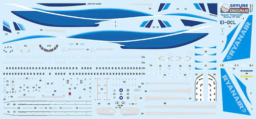Skyline SKY144-67 Boeing 737-800 - Ryanair EI-DCL Boeing Dreamliner House scheme - 2 versions (for Revell kits)