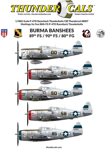 Thundercals 48007 Burma Banshees 2 Decal Set