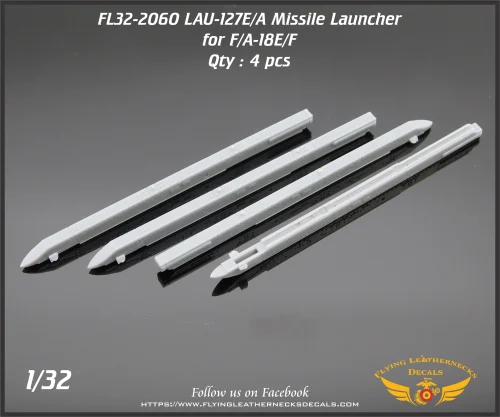 Flying Leathernecks 32-2060 LAU-127E/A Missile Launcher for F/A-18 E/F Super Hornet - 3D-Printed
