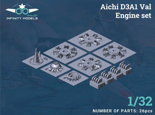 Infinity Models 3206-4 Aichi D3A1 - Engine Set (for Infinity Models kits)