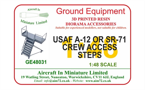 Aircraft In Miniature Ltd GE48031R Lockheed A-12 and SR-71 Blackbird - Crew Access Steps (for Italeri and Revell kits)