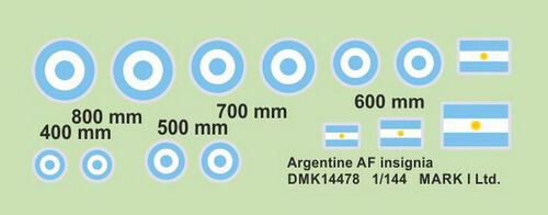 Mark I Decals DMK14478 Argentinian Air Force Insignia (2 sheets)