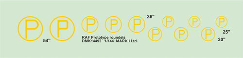 Mark I Decals DMK14492 RAF Prototype ‘P’ Markings (2 sheets)