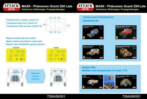 Attack 72MA001 Phänomen Granit 25H - Masks (for Attack kits)