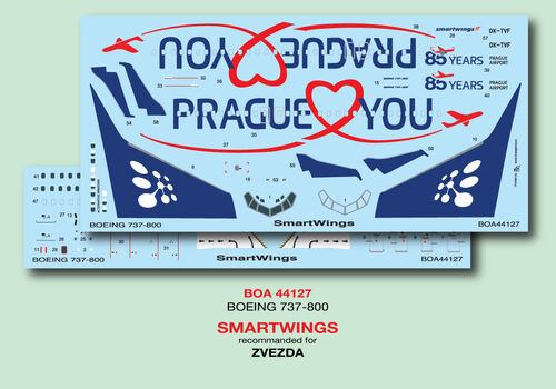 BOA Decals 144127 Boeing 737-800 - Smartwings (designed to be used with Zvezda kits)