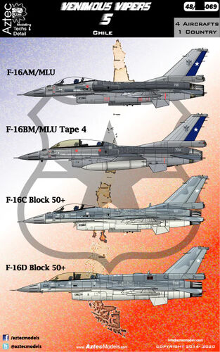 Aztec 48D069 Venimous Vipers - Chile F-16 BM / C / D / AM (5 schemes)