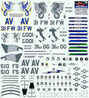 Astra Decals ASD3207 Lockheed-Martin F-16 C Aviano Part 1