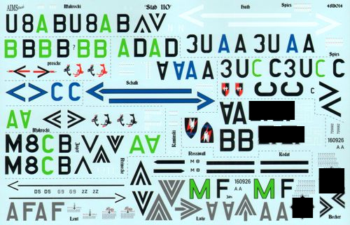 Aims 48D014 Stab Messerschmitt Bf-110's Decals