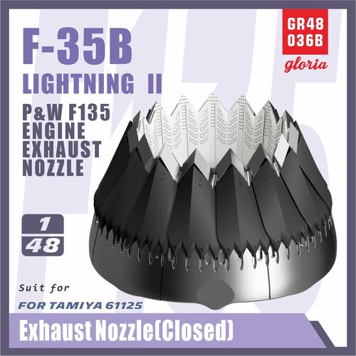 Gloria Model GR48036B F-35B Lightning II P&W F135 Engine Exhaust Nozzle (Closed) (For Tamiya 61125)