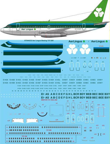 26 Decals STS44233 Boeing 737-200 - Aer Lingus 1970s livery