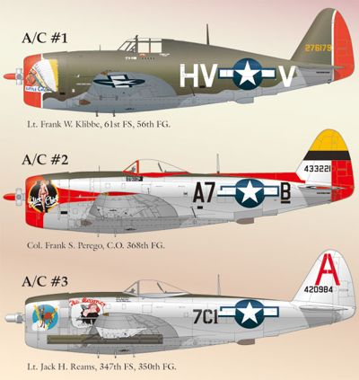 Lifelike Decals 48049 ​​​​​​​Republic P-47 D Thunderbolt Part 9 (3 schemes)