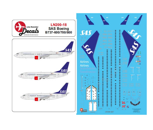 Lima November Decals 200-18 Boeing 737-600/700/800 - SAS Scheme