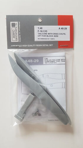 AWC-MODEL A48-29 Genral Dynamics F-16 C/D Block 30/50 - Tailcone with Drag Chute and CFT (for Tamiya Kit)