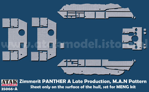 Atak Model 35066A Zimmerit Panther A Late Production - MAN Pattern 2 - hull only (for Meng TS-035 kit)