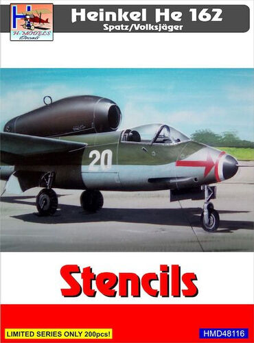 H-Model Decals D48116 Heinkel He-162A-2 Salamander stencils (set for 3 aircrafts)