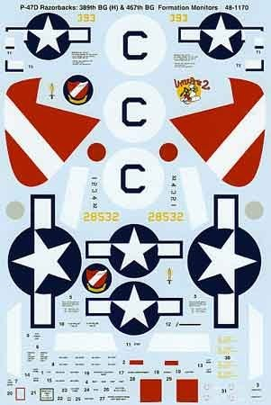 Microscale 481170 Republic P-47 D Thunderbolt 'Razorback' (2 schemes)