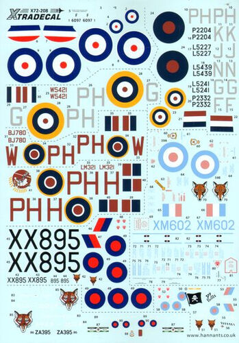 Xtradecal 72208 The History of 12th Squadron 1915-2014 (9 schemes)