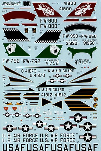 Xtradecal 72109 North American F-100 C Super Sabre (6 schemes)
