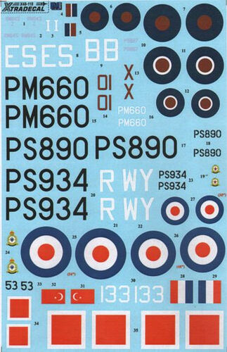 Xtradecal 48118 Supermarine Spitfire PR Mk.XIX (8 schemes)